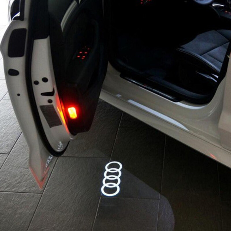 2 X Led รถประตูต้อนรับแสง Laser P Rojector Sline โลโก้สำหรับออดี้ A1 A3