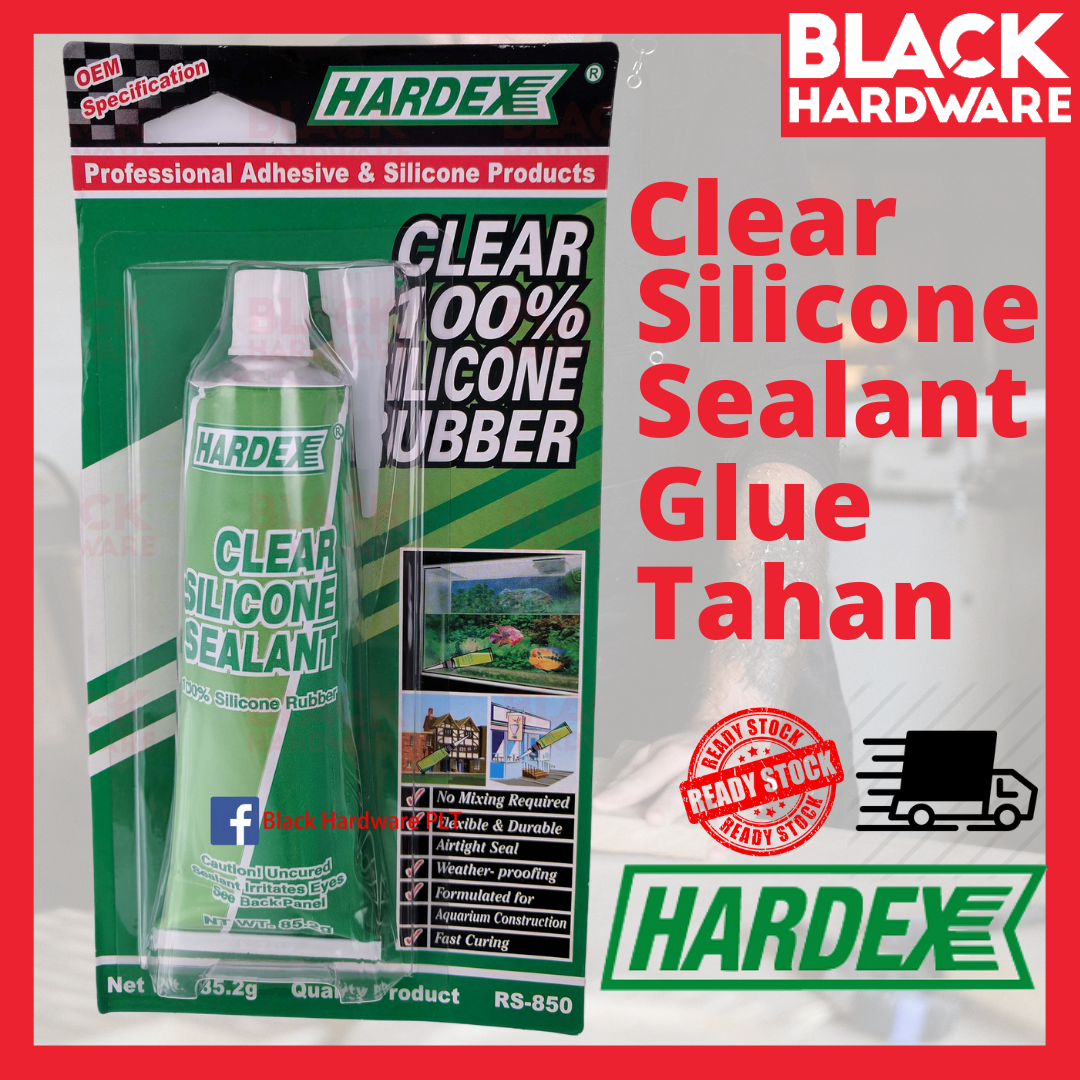 Black Hardware Hardex Clear Silicone Rubber Metal Wood Glass Glue Gum ...