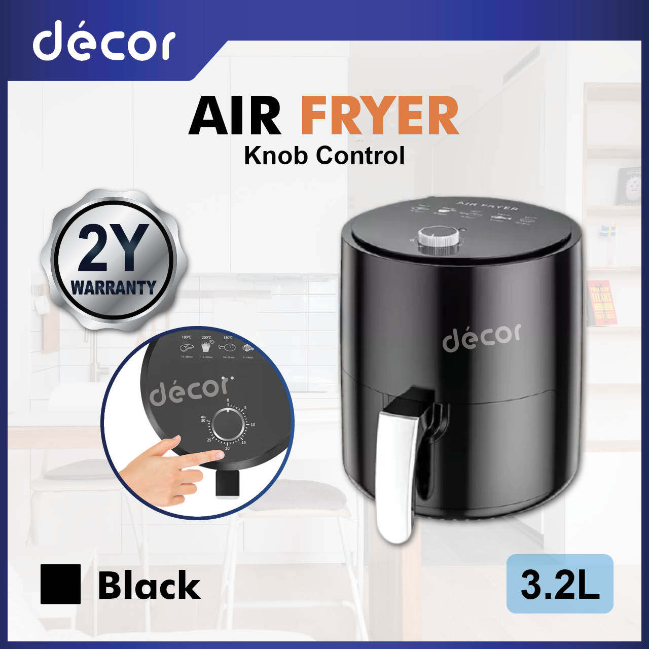 [Ready Stock] Smart Electric Air Fryer 3.2L 6L Kitchen Cooker Automatic ...