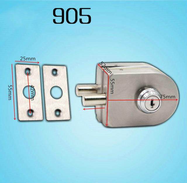 {Invincible Locksmith} 1 Set Double Open Glass Door Lock Stainless ...