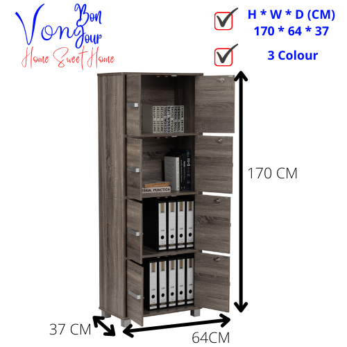 Von Bonjour NAOMI 8 Door Storage Cabinet with Lock / 4 Tier Locker ...