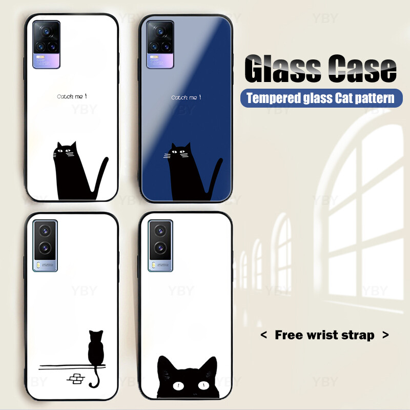 LZDTUD เคสกระจกนิรภัย VIVO V21 V21e 4G 5G V20 SE Pro เคสโทรศัพท์ มีสาย ...