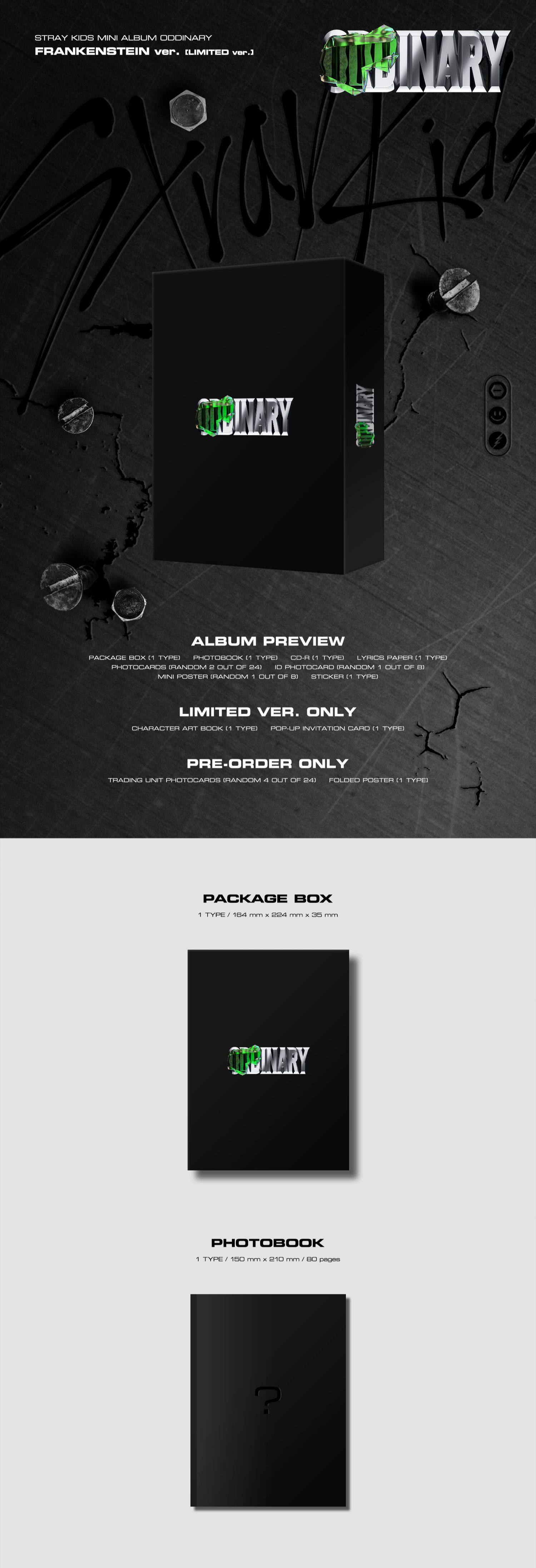 LIMITED EDITION Stray Kids Mini Album ODDINARY FRANKENSTEIN Ver ...