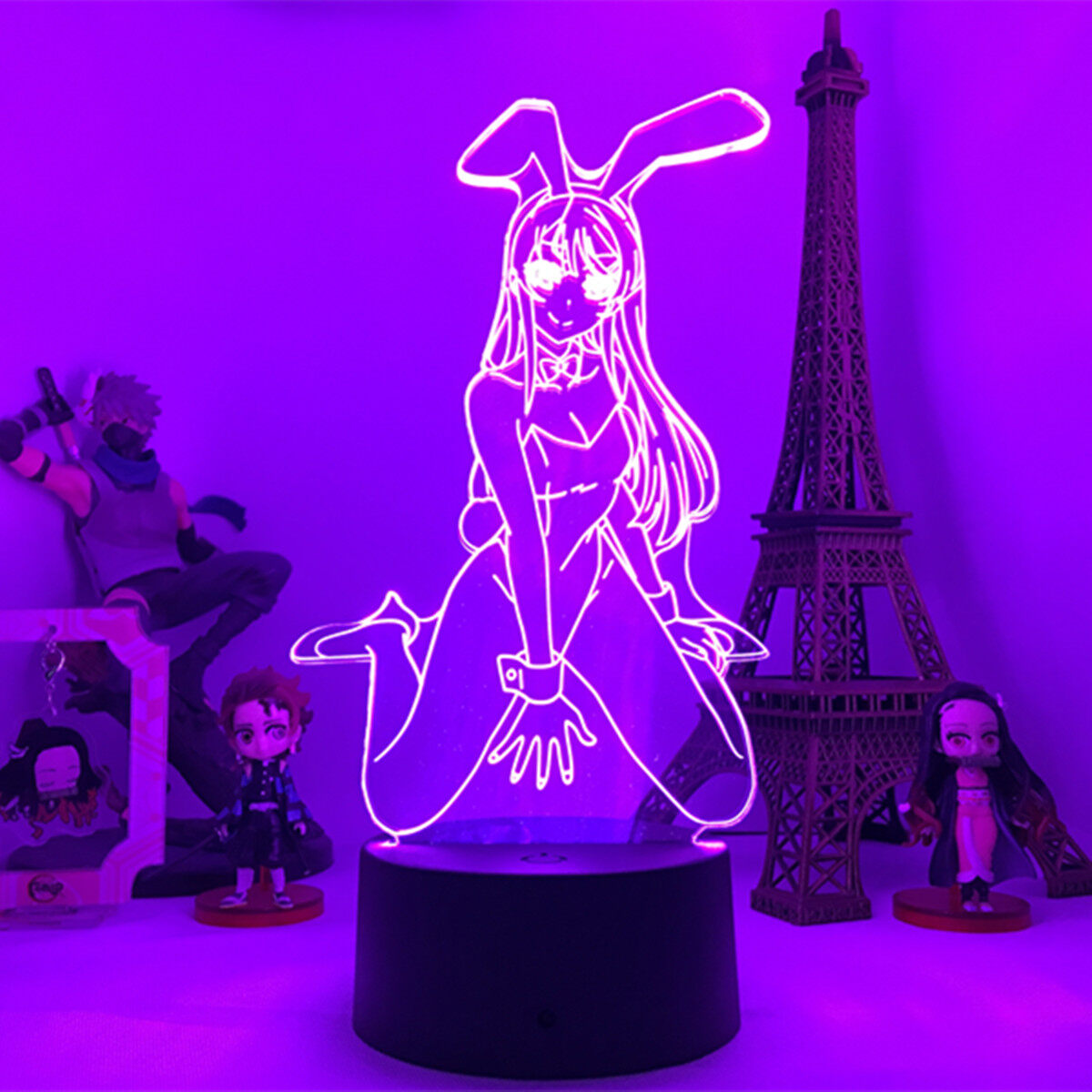 BUNNY GIRL SENPAI ANIME Light LAMP MAI SAKURAJIMA Pose 3D Illusion Led ...