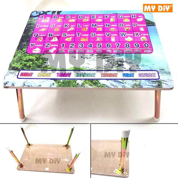 DIYHARDWARESTATION - Children Study Table with Alphabet Kids ABC 123 ...