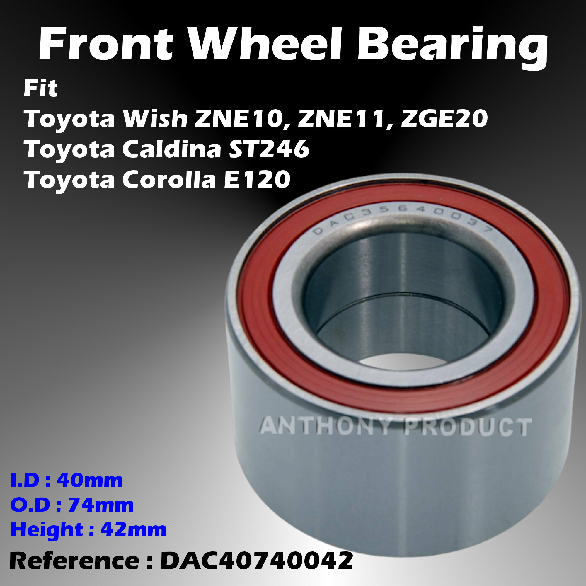 Toyota Wish, Altis, Caldina Front Wheel Bearing | Lazada