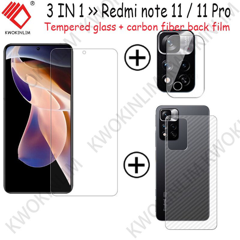 (3 In 1) For Xiaomi Redmi Note 11 /Redmi Note 11 Pro ฟิล์มกระจกนิรภัย ...