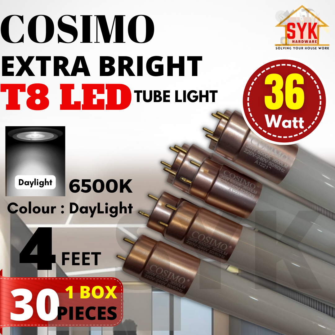SYK COSIMO 36W VIVE 22W T8 Extra Bright 4Ft LED Tube Light Daylight ...