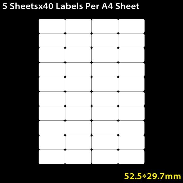 5 Sheets A4 Writable Address Labels Self-Adhesive Name Sticker Package ...