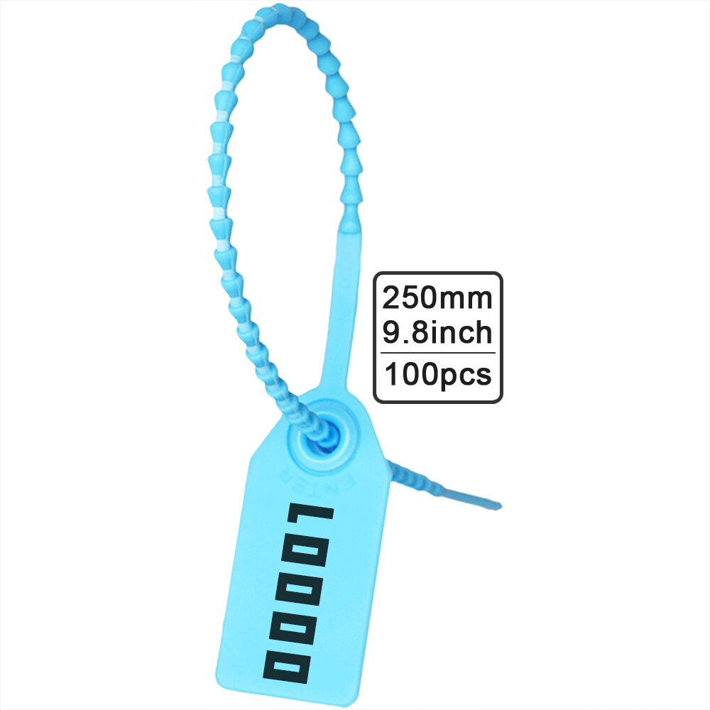 100Pcs Numbered Plastic Security Tamper Seals Serial Number Zip Tie ...