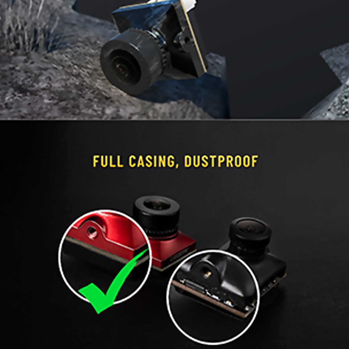 Caddx Ratel 2 1/1.8'' Starlight 1200TVL 2.1mm Lens FOV 165° NTSC/PAL 16 ...