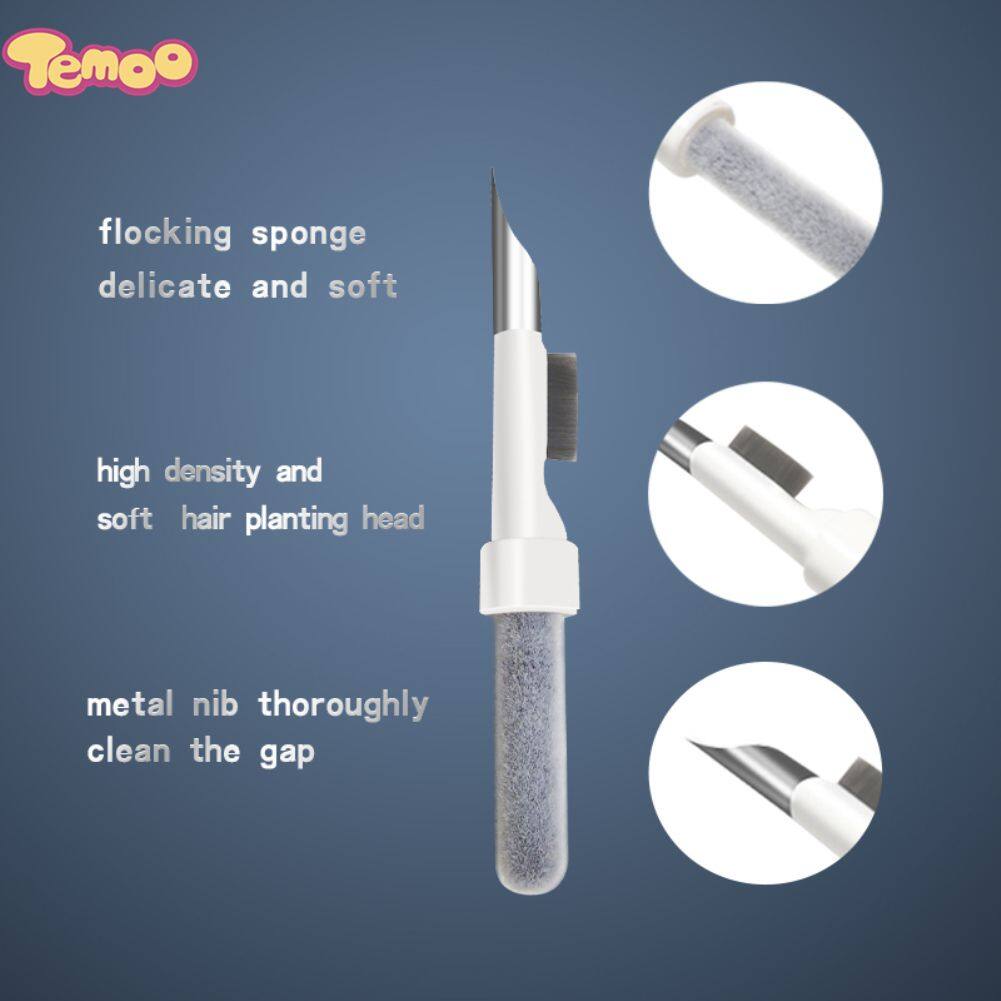 Temoo Q6 5 In 1ชุดทำความสะอาดหูฟังหูฟังเคสแปรงทำความสะอาดโทรศัพท์มือถือหูฟังบลูทูธคีย์บอร์ดแปรง ...