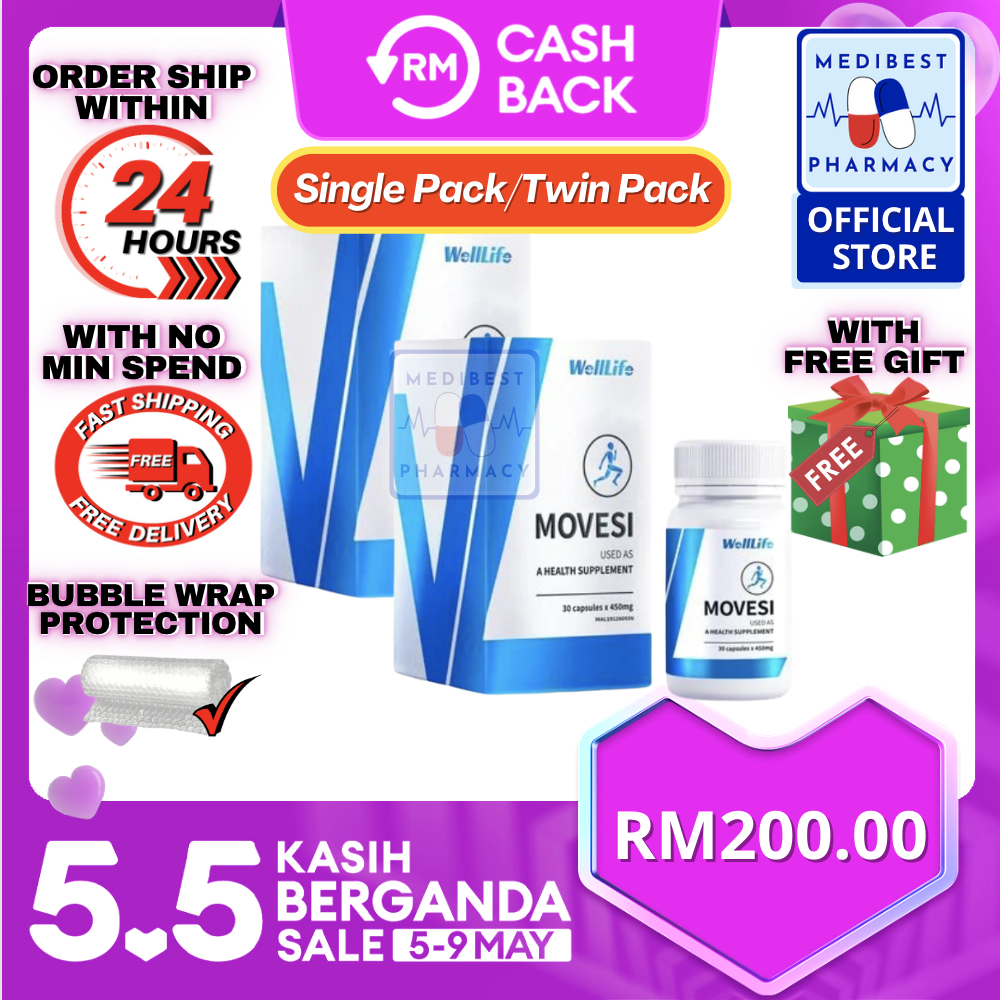[Single/Twin Pack] WellLife MOVESI 450mg - 30's/ 2x30's With Free Gift ...