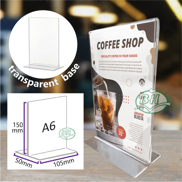 [READY STOCKS from KL] A4/A5/A6/210X105mm Acrylic T Stand for Menu ...