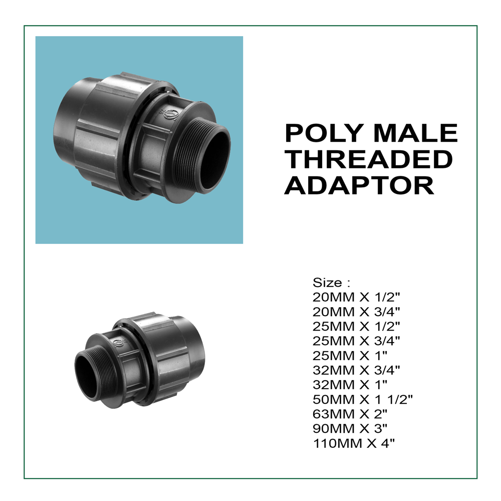 POLY MALE THREADED ADAPTOR - HDPE MTA Fittings | Lazada