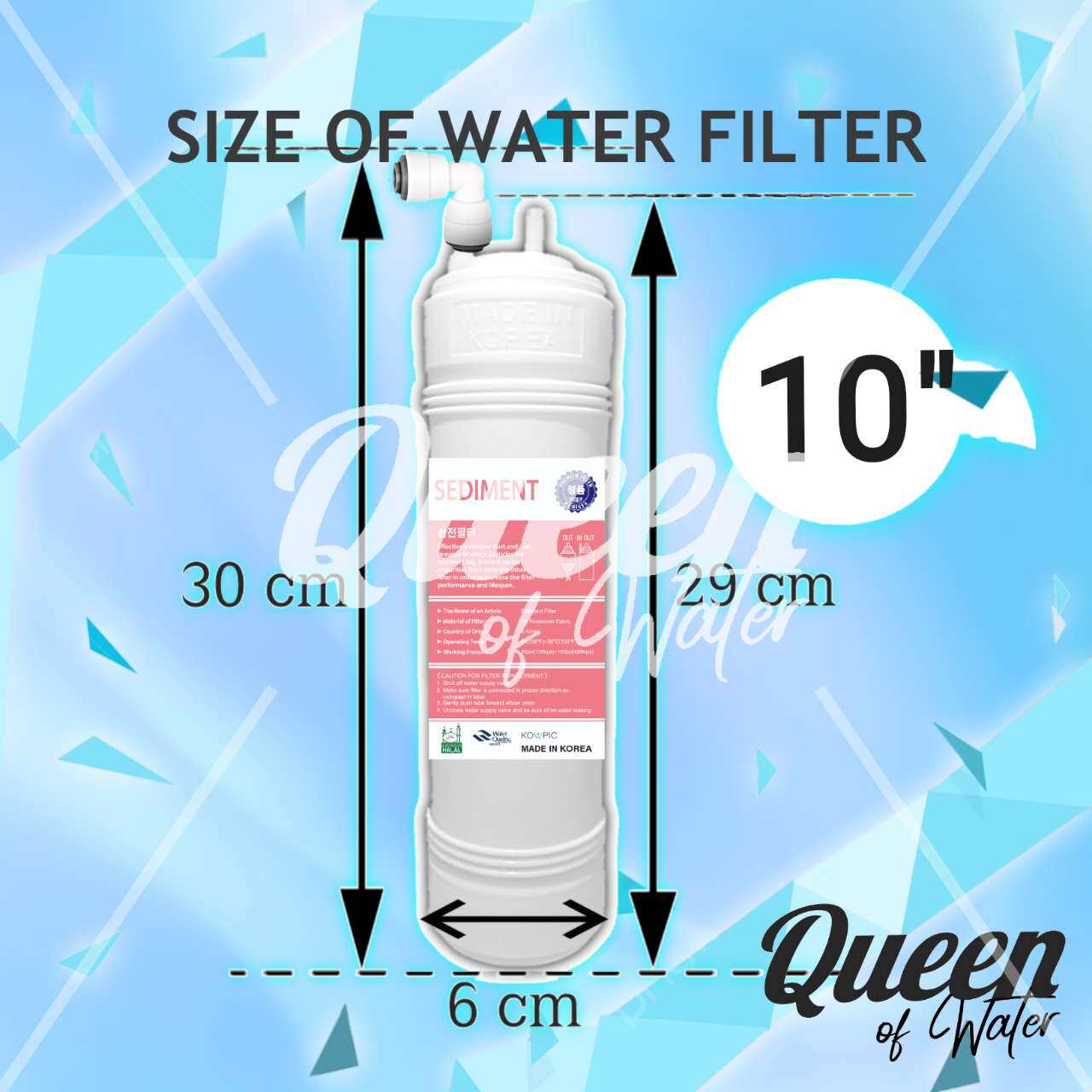 (Per Pcs) Korea Water Filter Halal U Type Sediment/Pre-Carbon/Silver ...