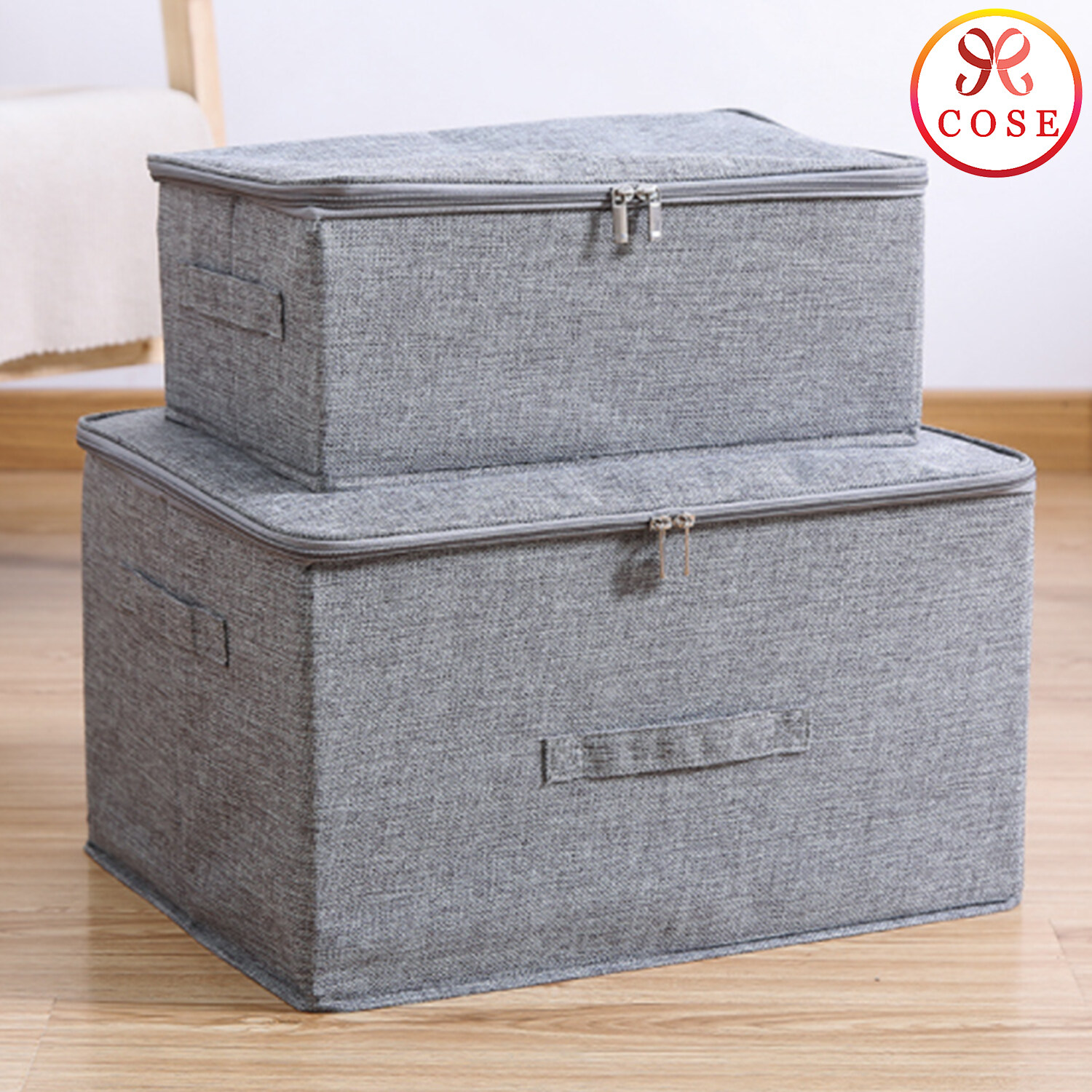 [COSE] Premium Cotton Fabric Foldable Storage Box | Clothes Organizer ...