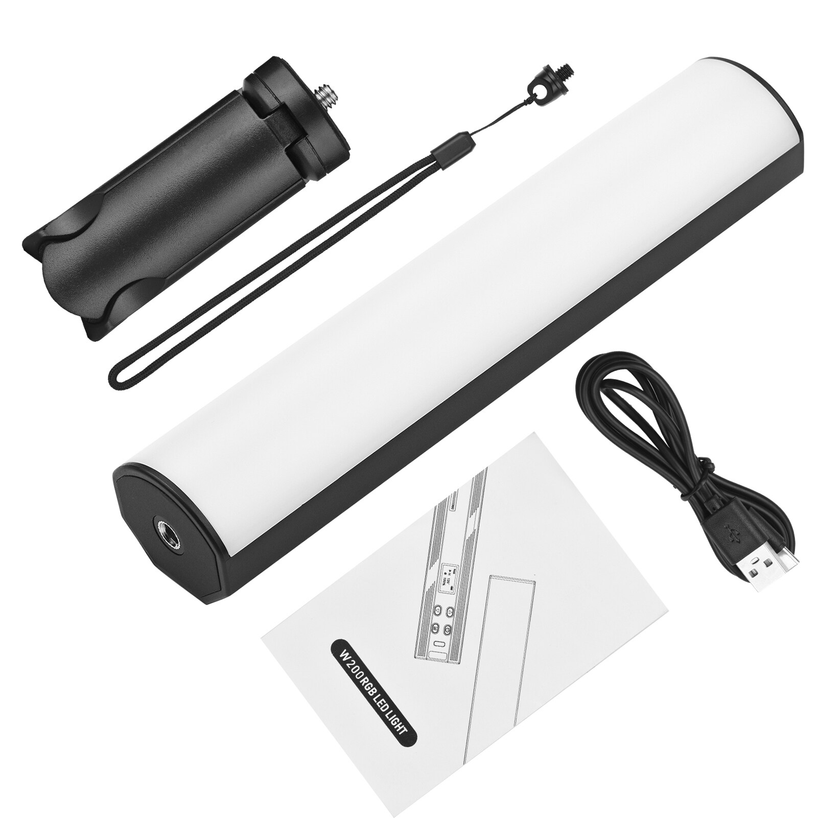 Andoer W200RGB แบบพกพา LED แฟลชวิดีโอชาร์จ RGB เติมแสง2500K-9000K หรี่แสงได้20แสง CRI95 + หน้าจอ ...