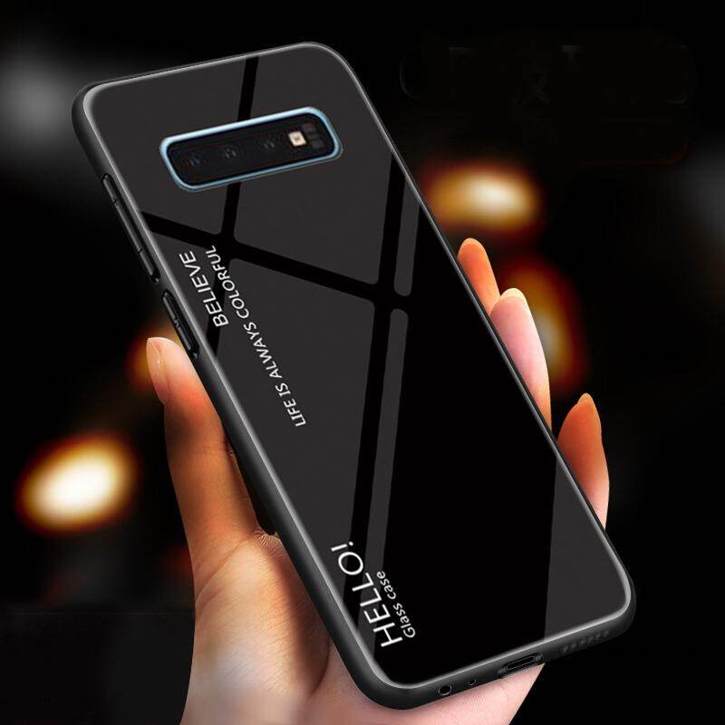 For Samsung Galaxy S10+ S10 Plus Minor Gradients Phone Case Hard Glass ...