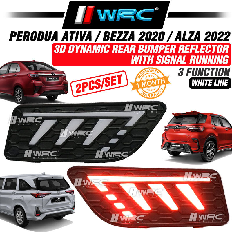 Perodua Ativa / Bezza 2020 - 2022 / Alza 2022 3D Dynamic Rear Bumper Reflector With Signal ...