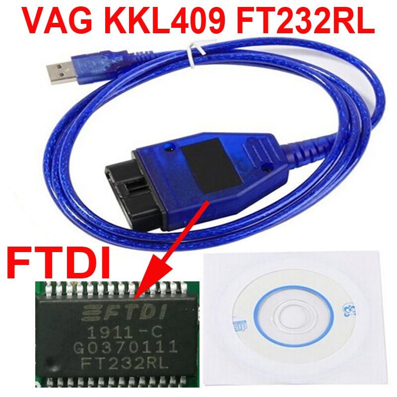 1 For VAG COM KKL 409 Scanner Tool With FTDI FT232RL Chip VAG-KKL 409 ...