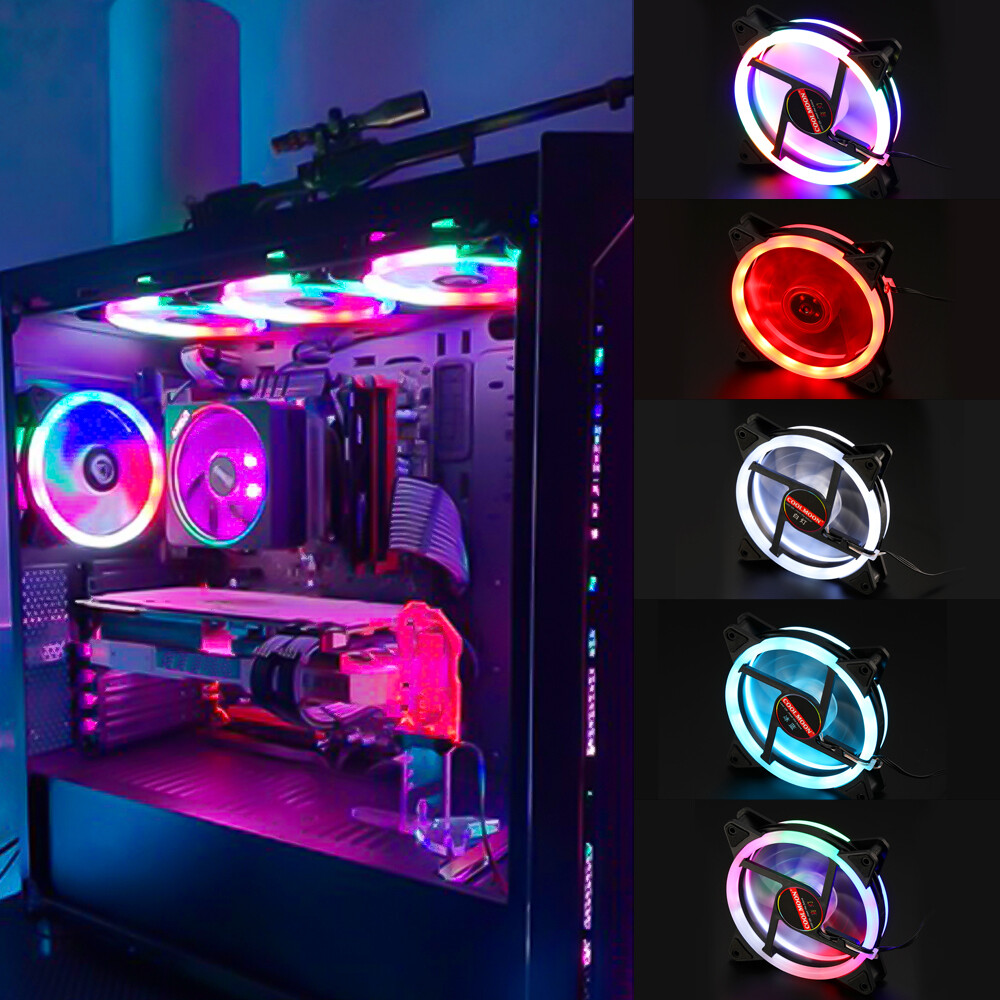 lizilin LED Cooling Fan RGB 120mm 12cm DC 12V Brushless Cooler For ...