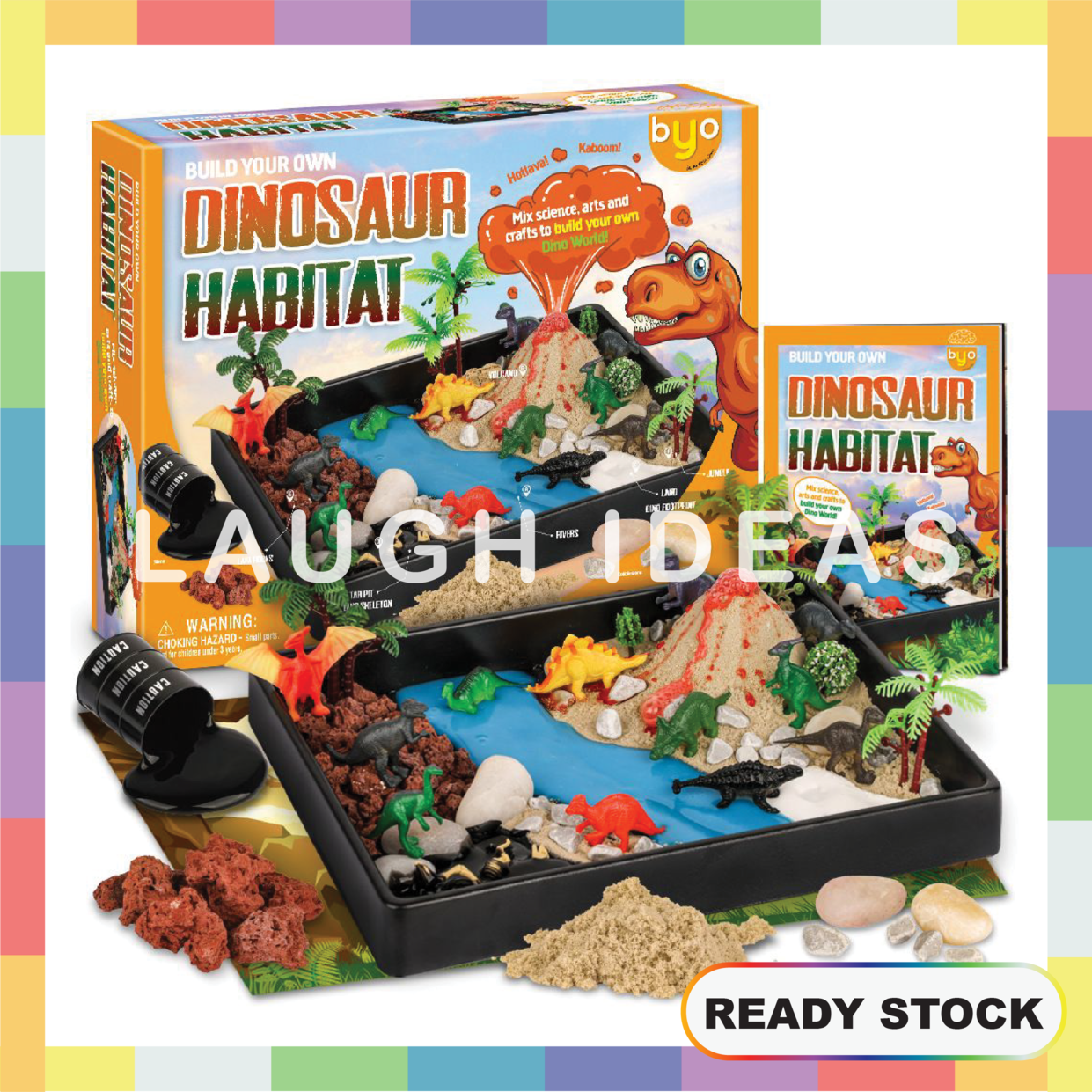 Dinosaur Habitat Toys Volcano Eruption Jurassic Scene Ecology DIY STEAM ...