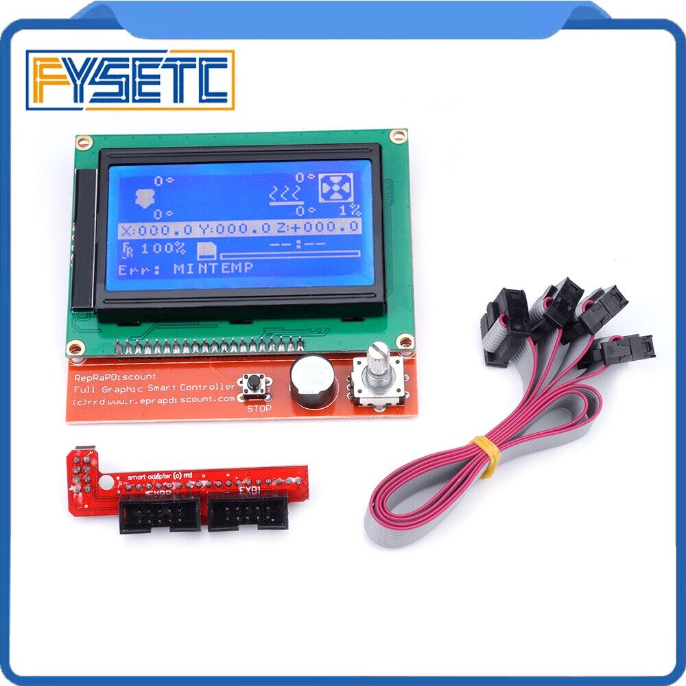 12864 LCD Ramps Smart Parts RAMPS 1.4 Controller แผงควบคุม LCD 12864 Display Monitor โมดูลหน้าจอ ...