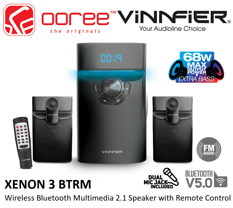 VINNFIER XENON 3 BTRM WIRELESS BLUETOOTH MULTIMEDIA 2.1 SPEAKER WITH FM ...