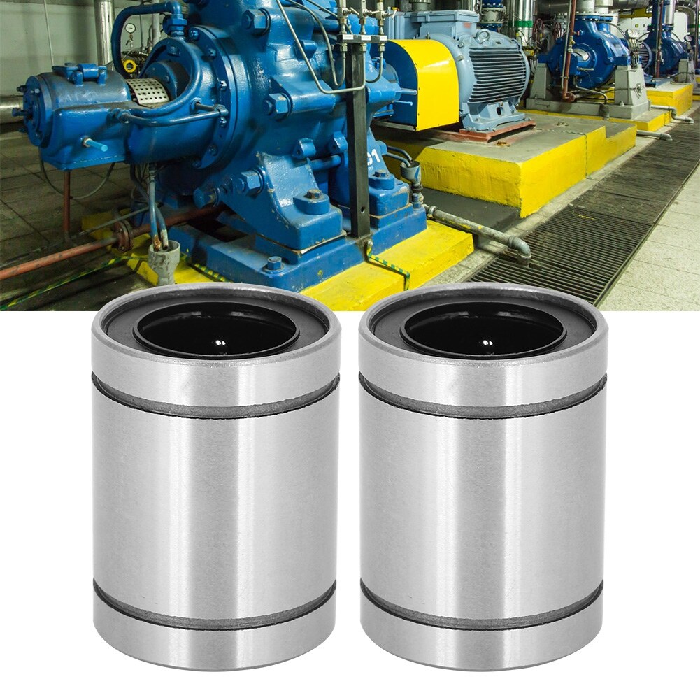 2Pcs Linear Motion Bearings Flange Extended Fast Rotating Speed Low ...