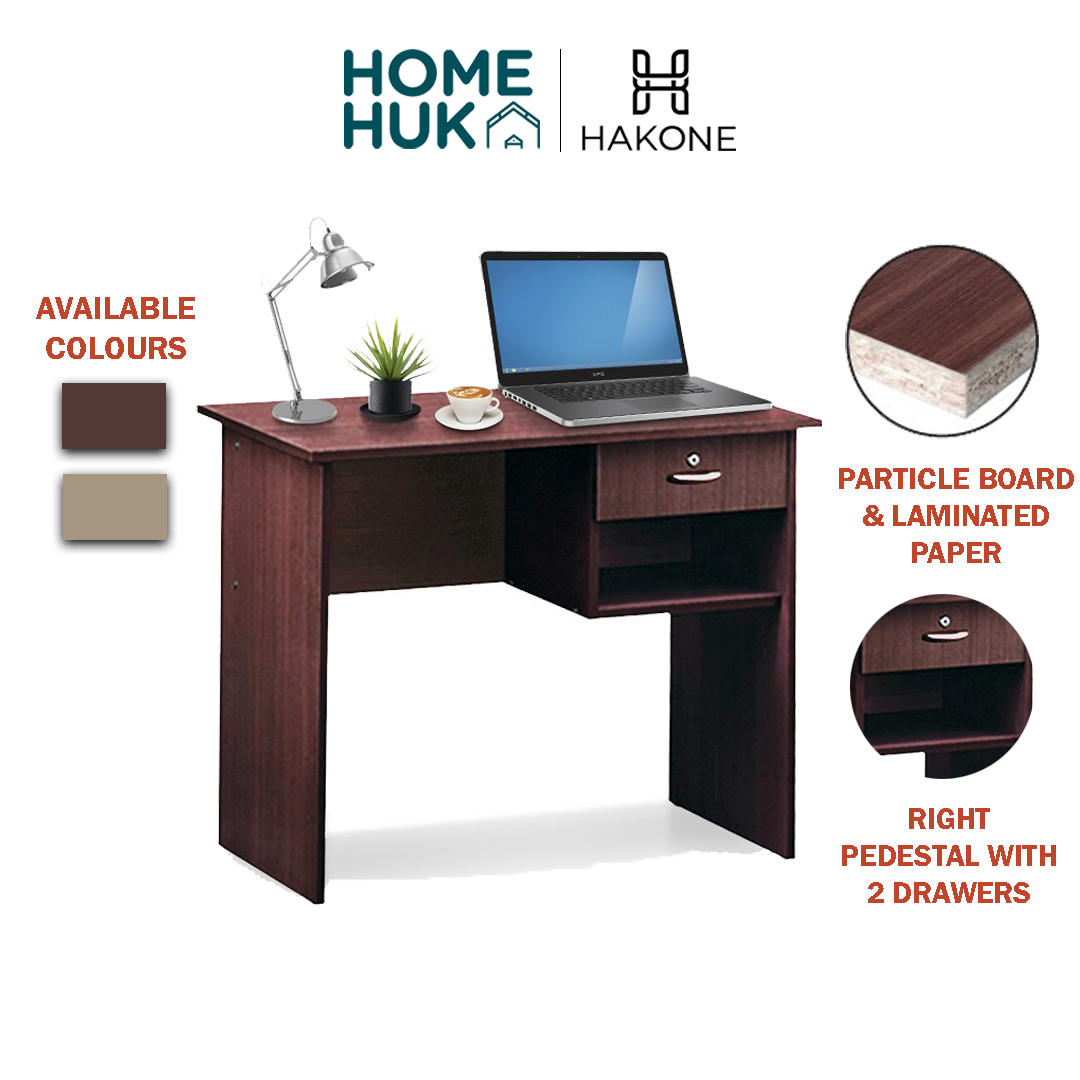 Hakone Single Pedestal Office Table with Two Drawers [Office Table ...
