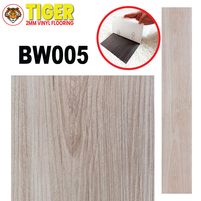 KEPING TIGER 2MM VINYL FLOORING SELF ADHESIVE 36pcs 54sqft Sticker Paling Tebal/WATERPROOF/DIY ...