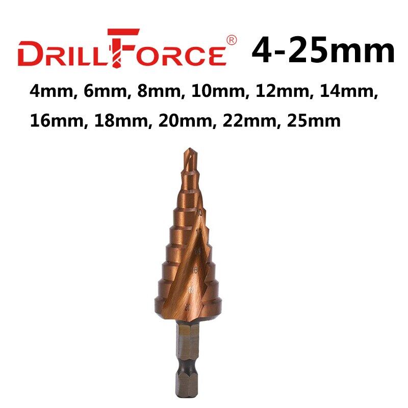 M35 5% Cobalt Step Drill Bit HSSCO Cone Metal Tool Hole Cutter 3-12/3-14/4-12/4-20/4-22/4-25/4 ...