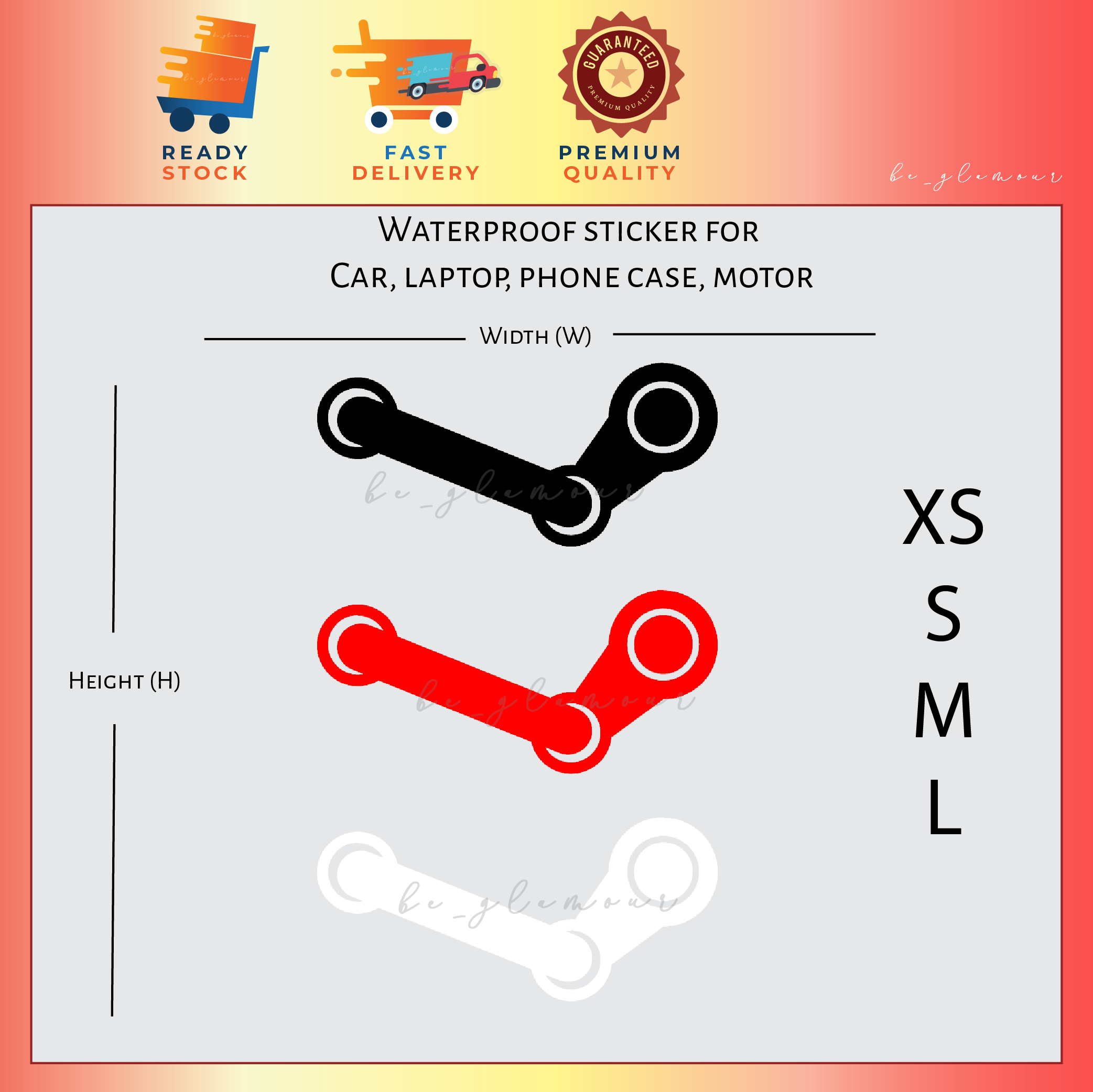 Steam logo Sticker reflective stiker gaming valve car motor superbike ...