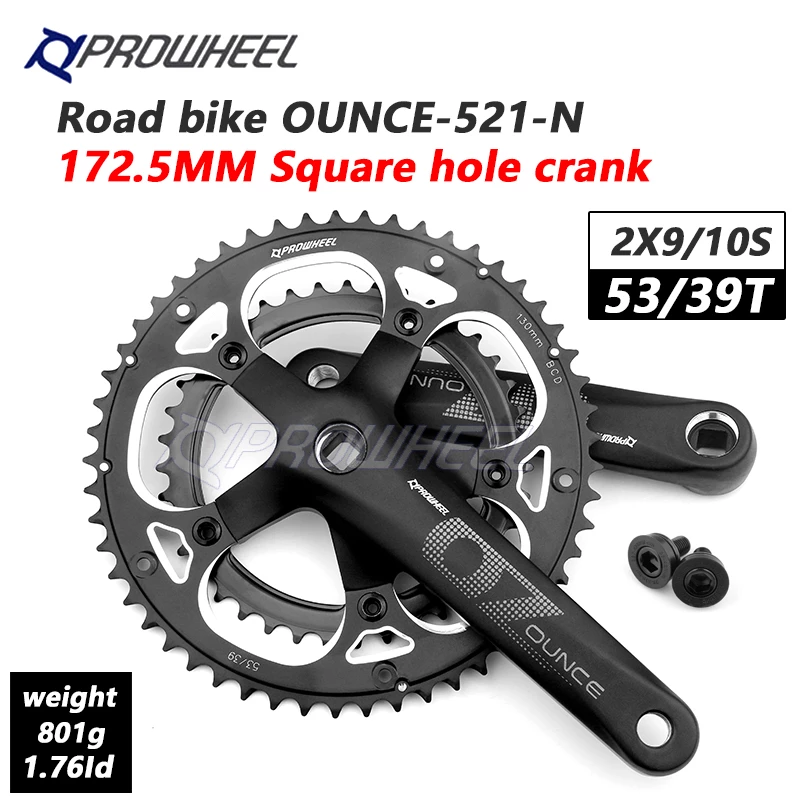 PROWHEEL OUNCE-521-N จานหน้าจักรยานเสือหมอบ,170มม. ข้อเหวี่ยง130BCD 53 ...