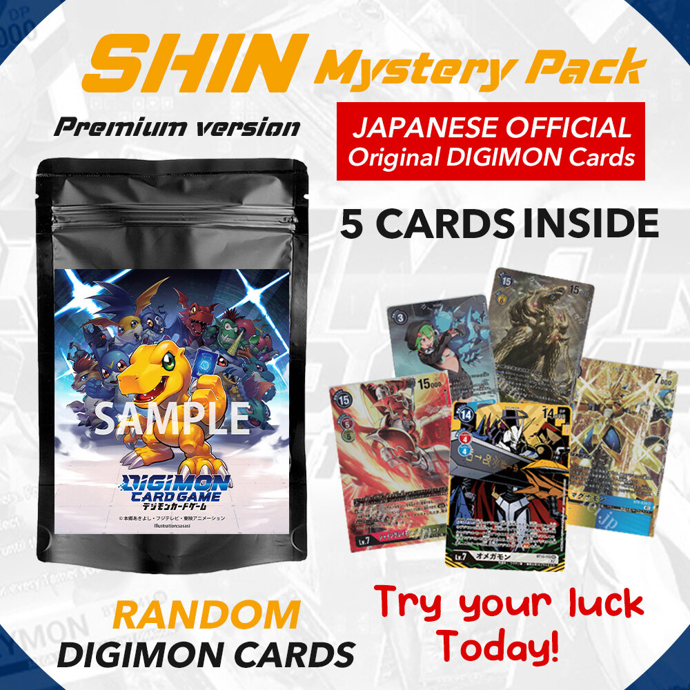 SHIN DIGIMON Tcg Mystery Pack | 5 Cards / Pack (Original Bandai Cards ...
