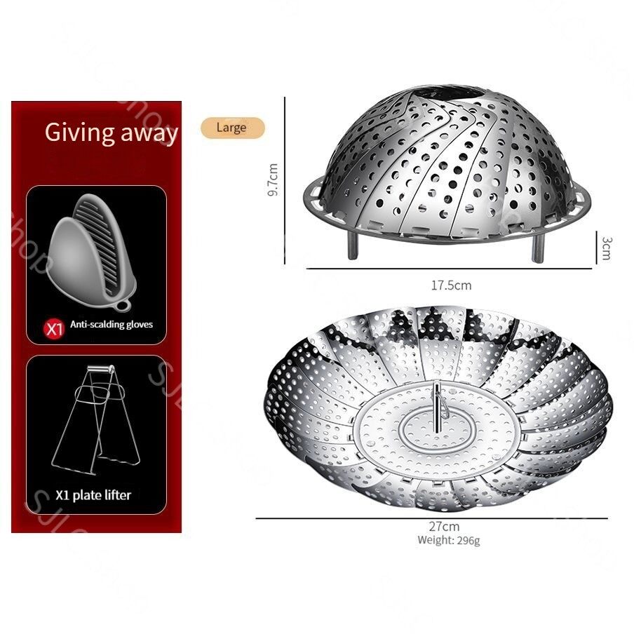 304 stainless steel steam rack folding steamer home retractable steam ...