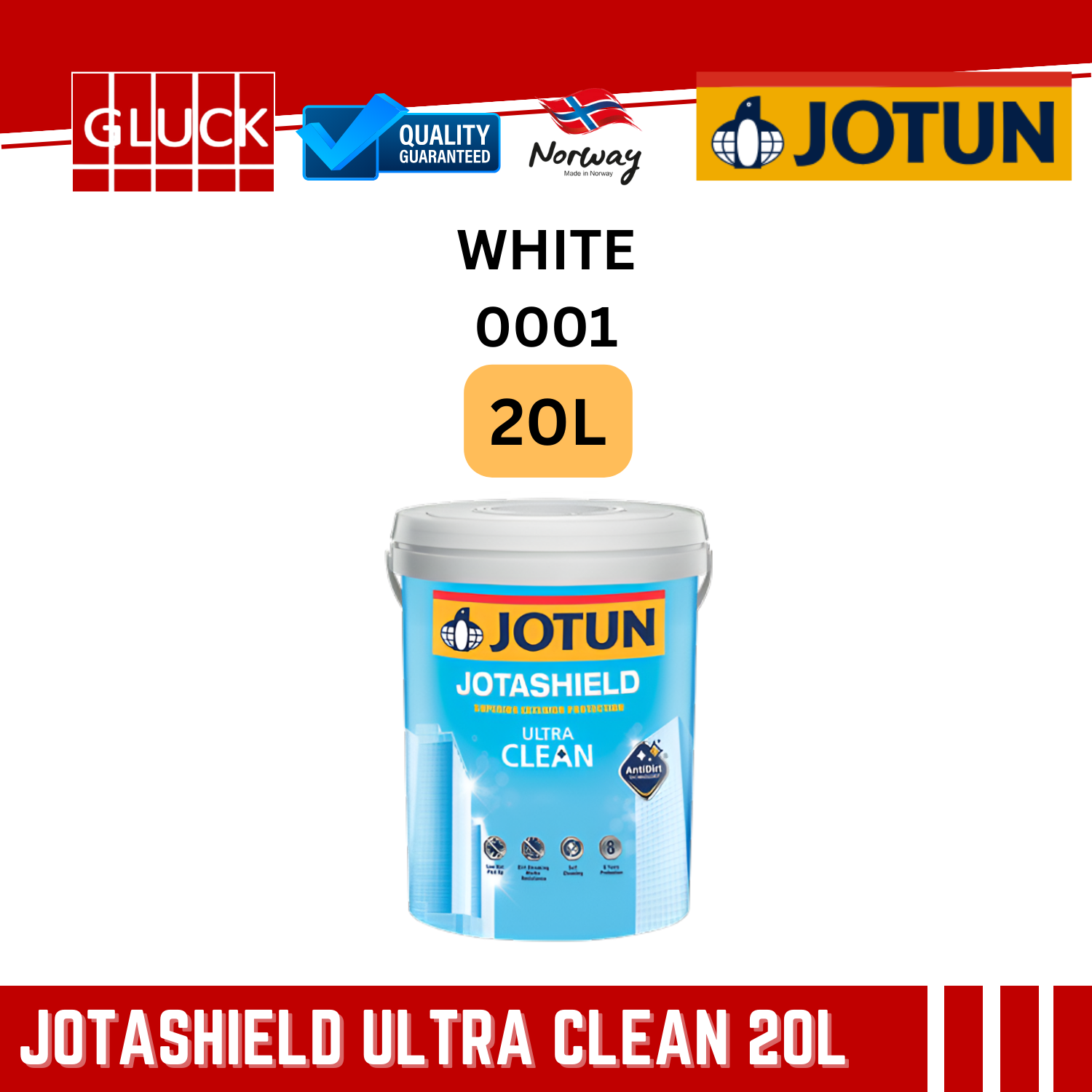 20L Jotun Jotashield Ultra Clean Antidirt Paint - 0001 WHITE (Exterior ...