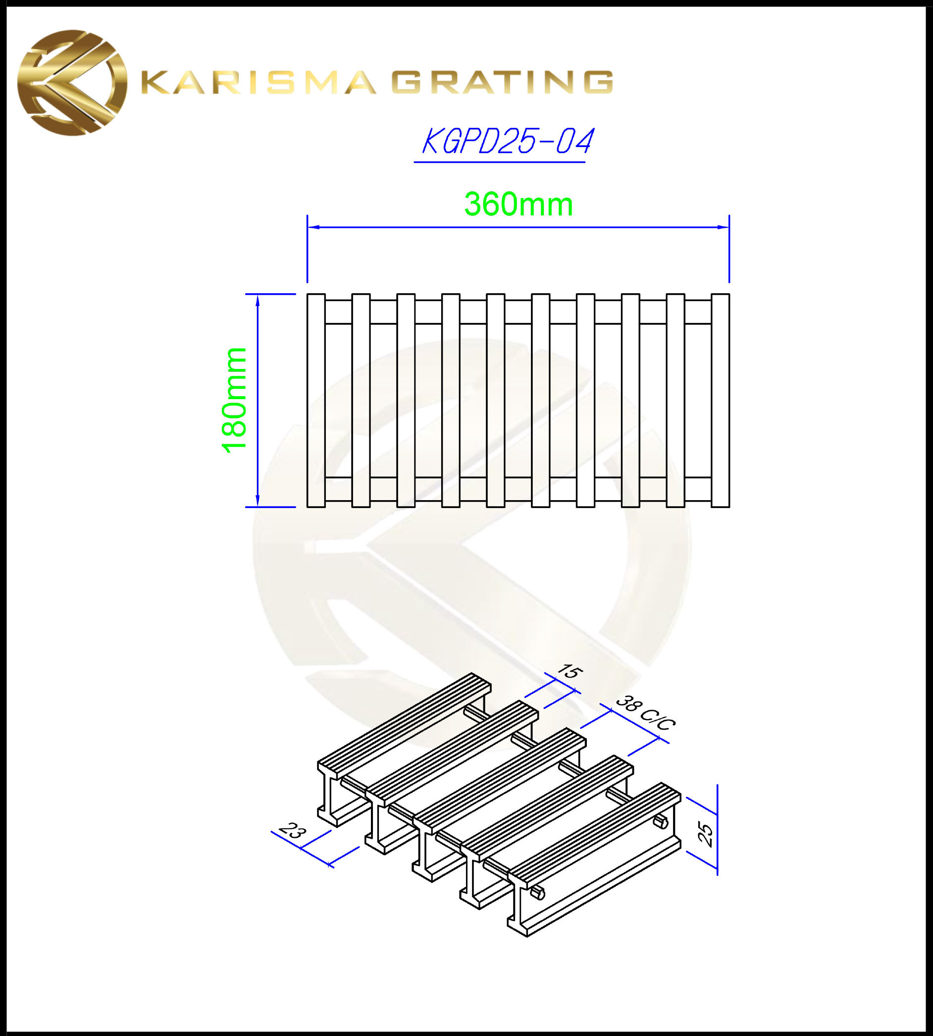 Karisma Grating 25mm (Height) Pultruded Fiberglass Reinforced Plastic ...