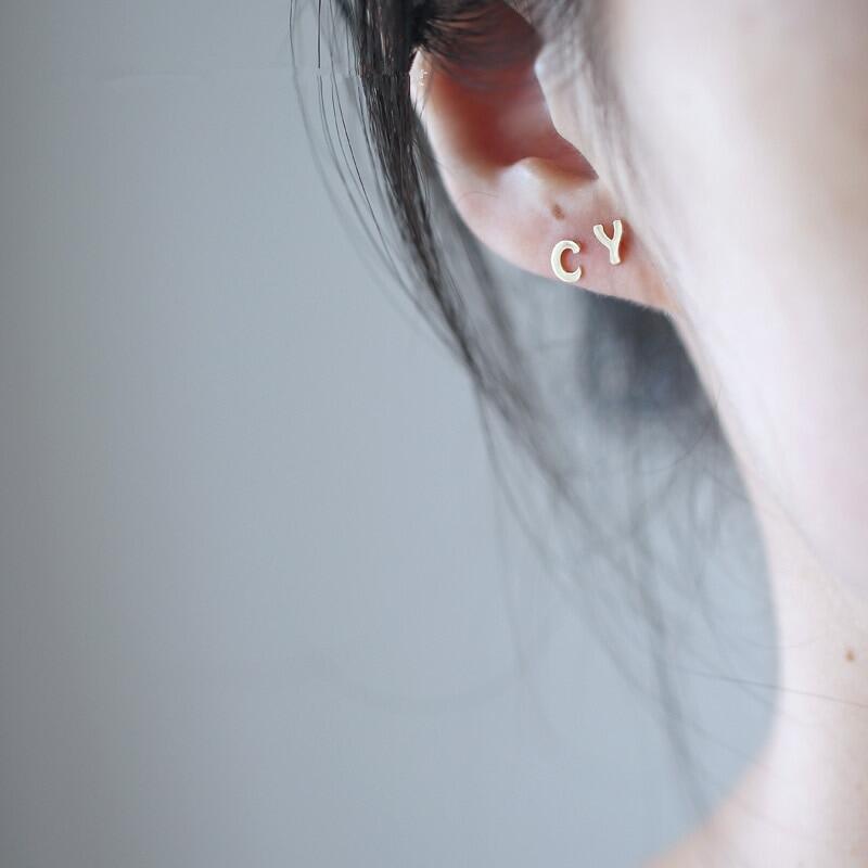 GOLDtutu Ins ต่างหูเม็ดเดี่ยวสีทอง14K ดีไซน์แฟชั่นสำหรับสตรี - GirlGold Jewelrys - ThaiPick