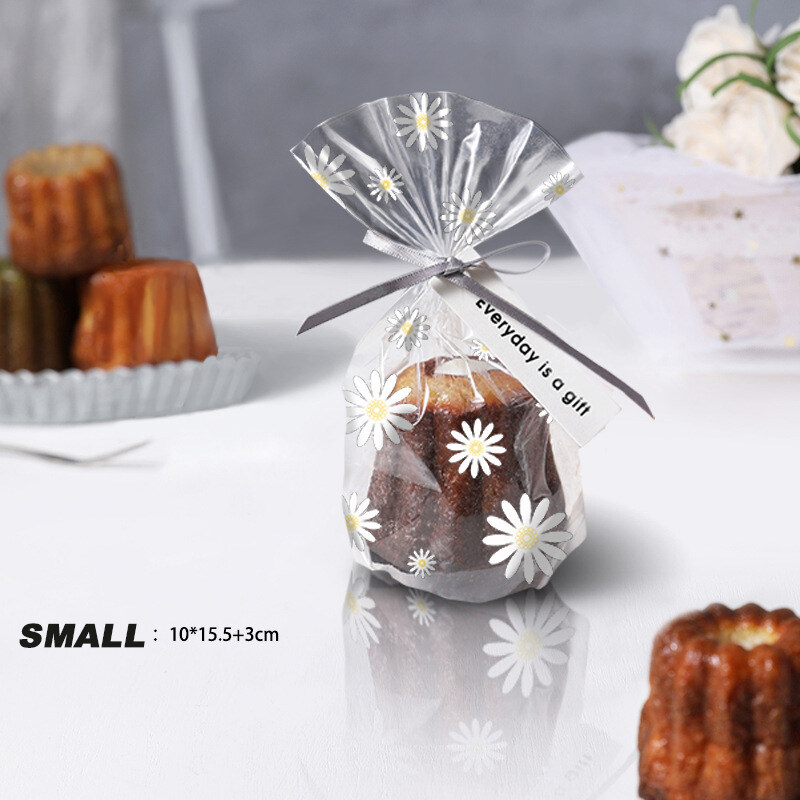 50pcs Daisy Design Kuih Raya Wrapper, Cookies Packaging, Plastic Bag or ...