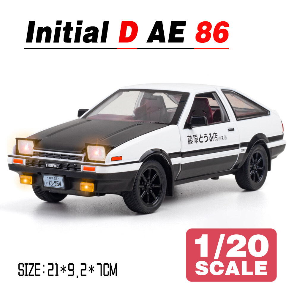 KLT Scale 1: 20 INITIAL D AE86 ของเล่นโลหะผสมรถยนต์รุ่น Diecast ยานพาหนะสําหรับเด็กผู้ชาย 7 ถึง ...