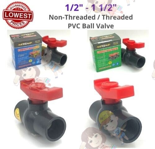 1/2" - 2" MARKSMAN PVC COMPACT BALL VALVE SOCKET END (NON -THREATED ...