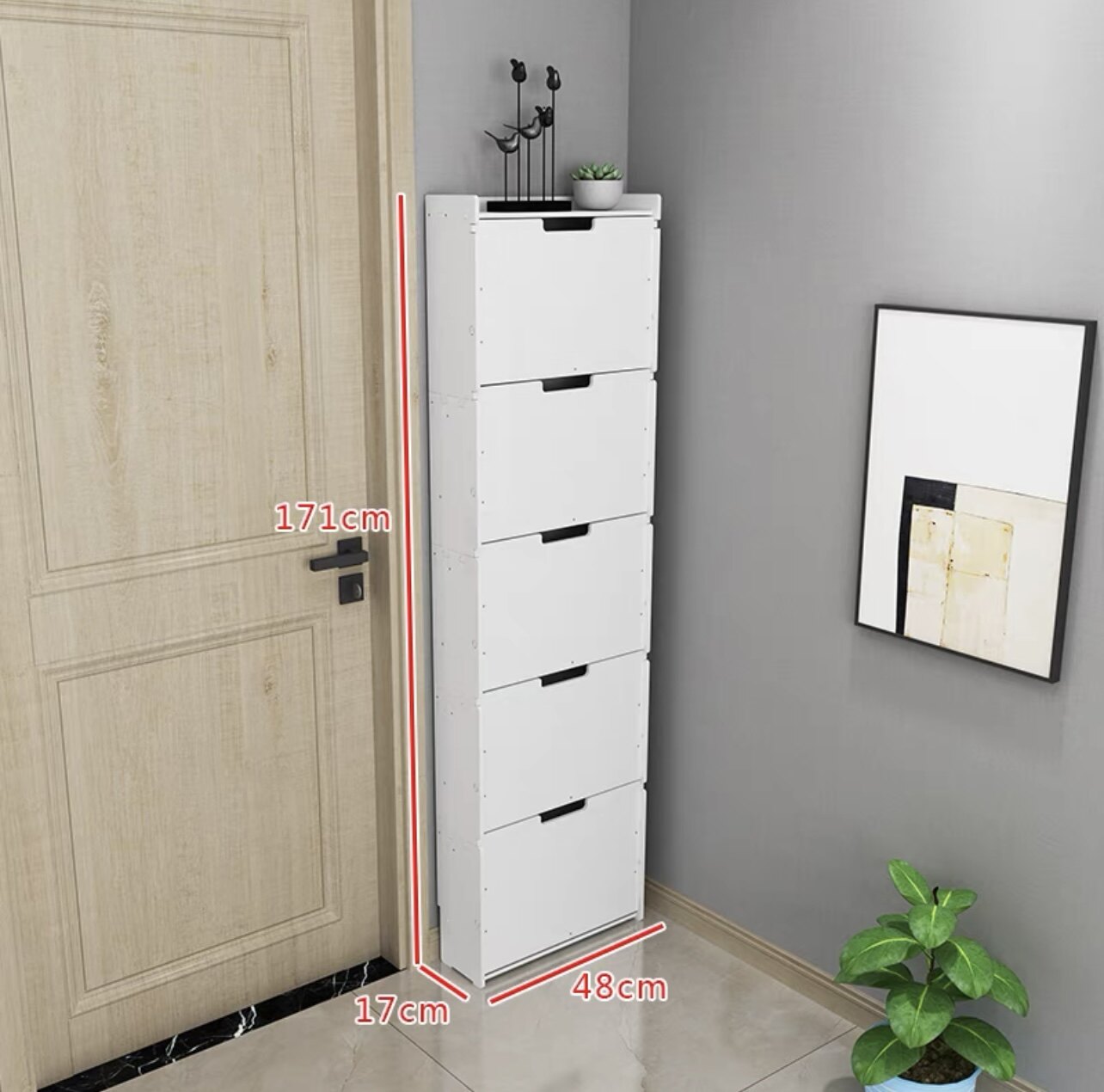 DIY Ikea Style Waterproof Shoes Rack Cabinet Rak Kasut Ultra-thin Space ...