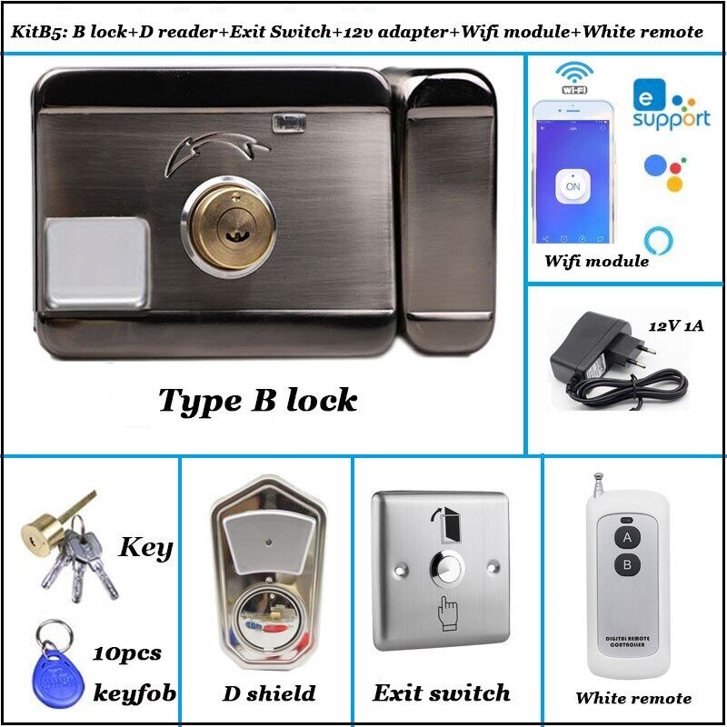 DC Exit Switch Electronic Door Gate Lock Electric Magnetic Smart Lock ...
