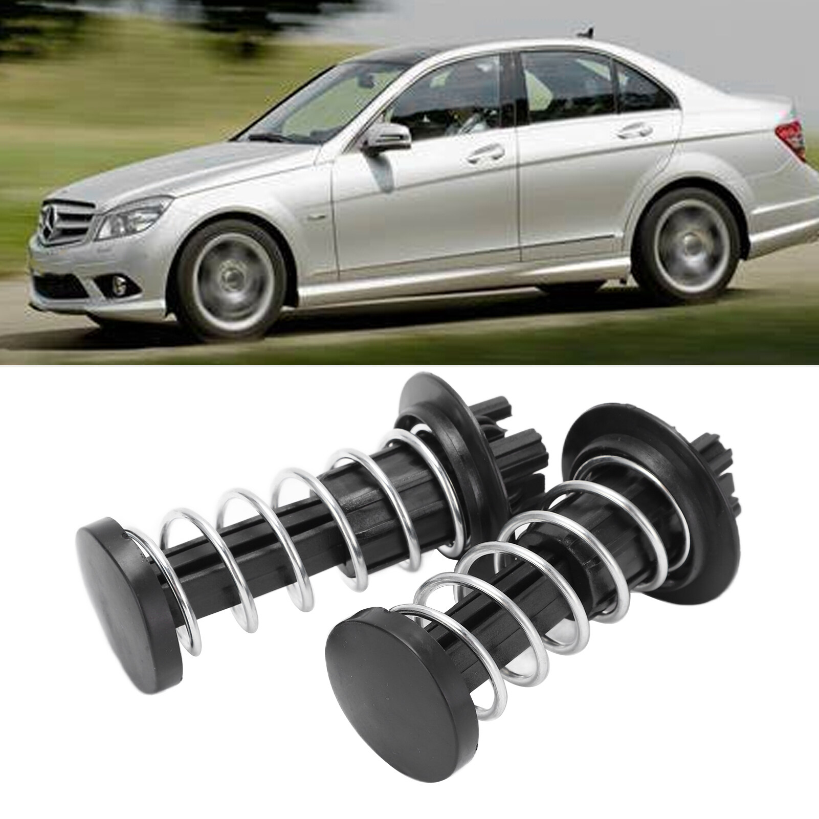 ฝากระโปรงฤดูใบไม้ผลิ2Pcs Hood บัฟเฟอร์ A2048800127สำหรับ Benz C250 C300 ...