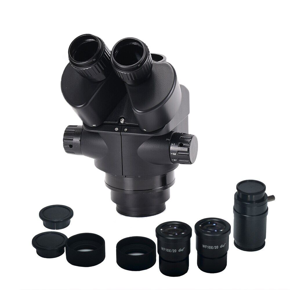 7X-45X Simul-Focal Trinocular Microscope Zoom Black Stereo Microscope ...
