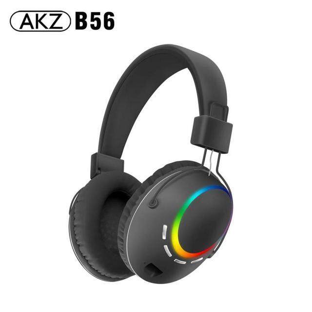 【hot】 AKZ B56 RGB Wireless Bluetooth Headset Foldable Luminous Headphones Support TF Card HiFi ...