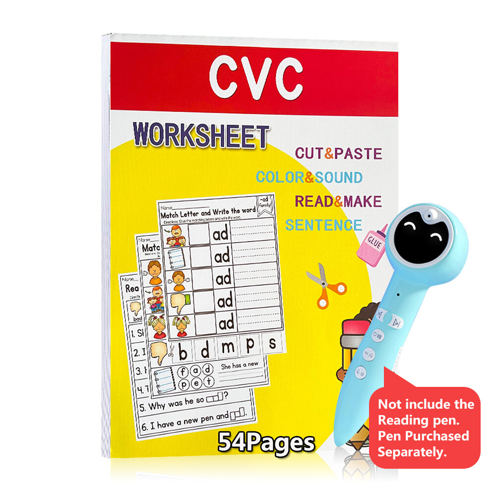Phonics CVC Words Activities Worksheets Workbooks Word Family Words ...