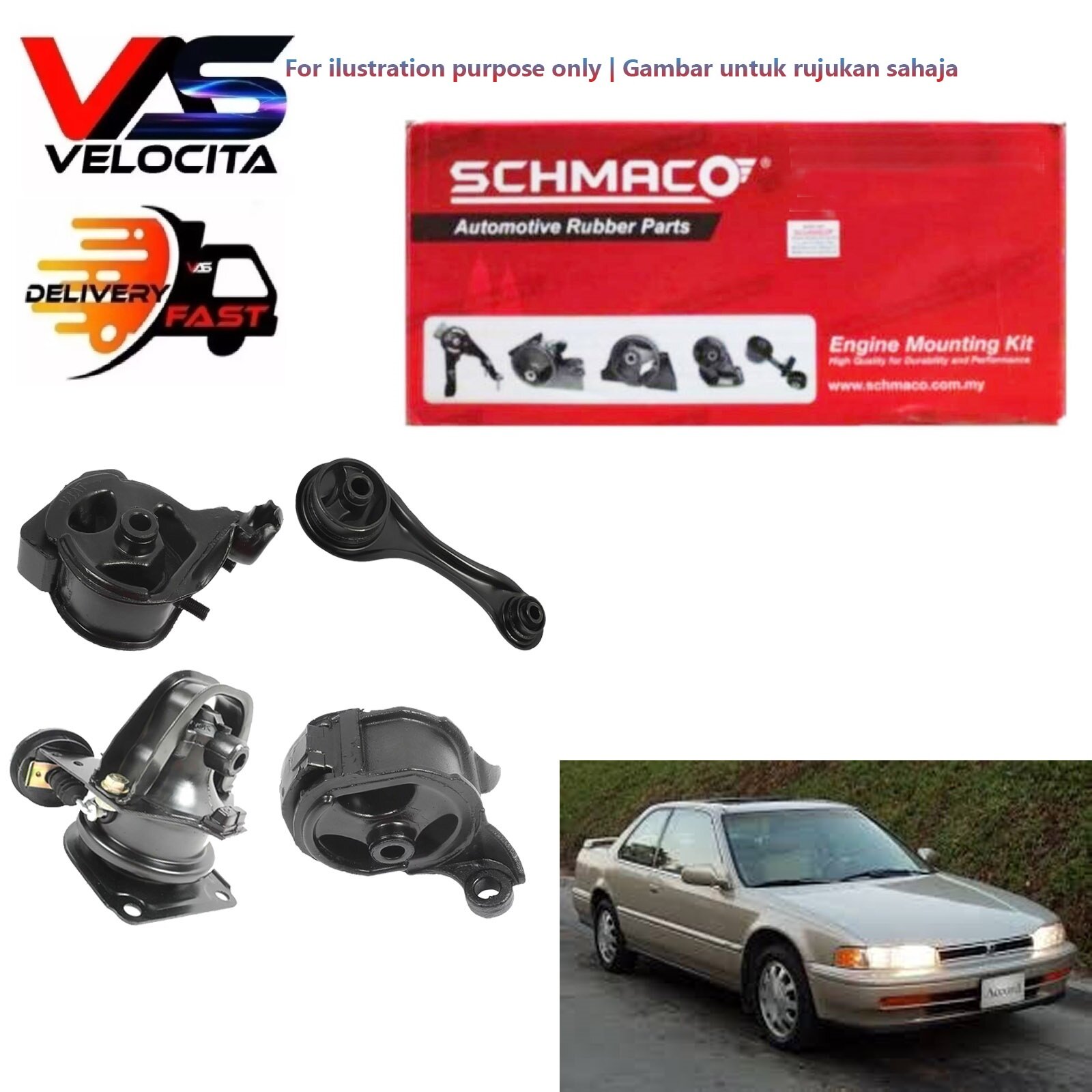 SCHMACO ENGINE MOUNTING SET HONDA ACCORD SM4 (INJECTION) | Lazada